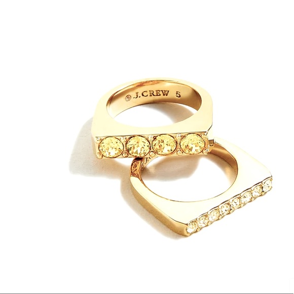 J. Crew | Jewelry | Crystal Ring Set | Poshmark